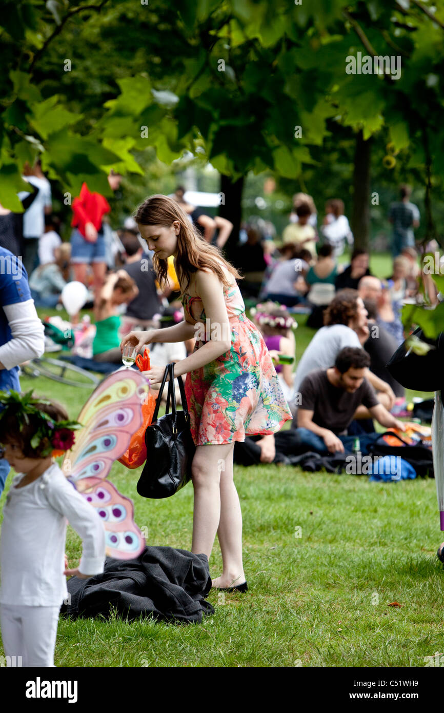 Swedish midsommar party celebration, Hyde Park, London, England, UK ...