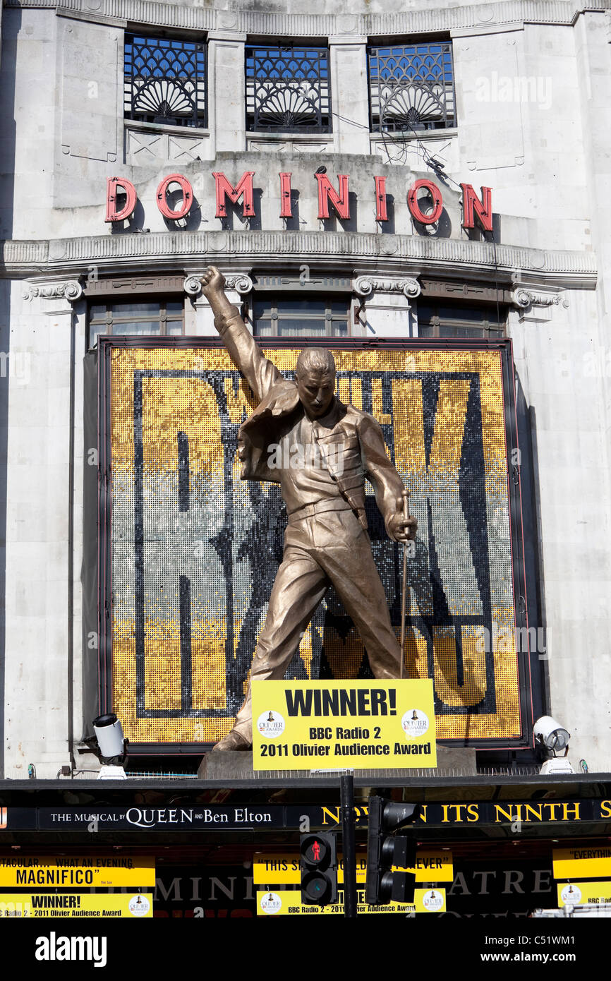 Gigantic statue of Freddie Mercury, of Queen, on the Dominion Theatre ...