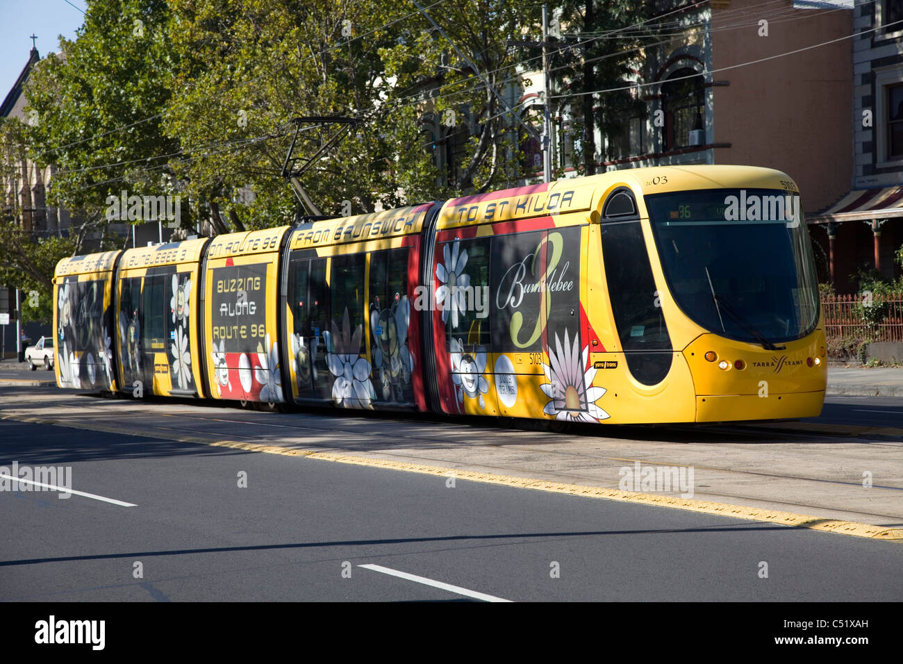 Electric Tram on St Victoria Parade, Melbourne, Victoria Stock Photo ...