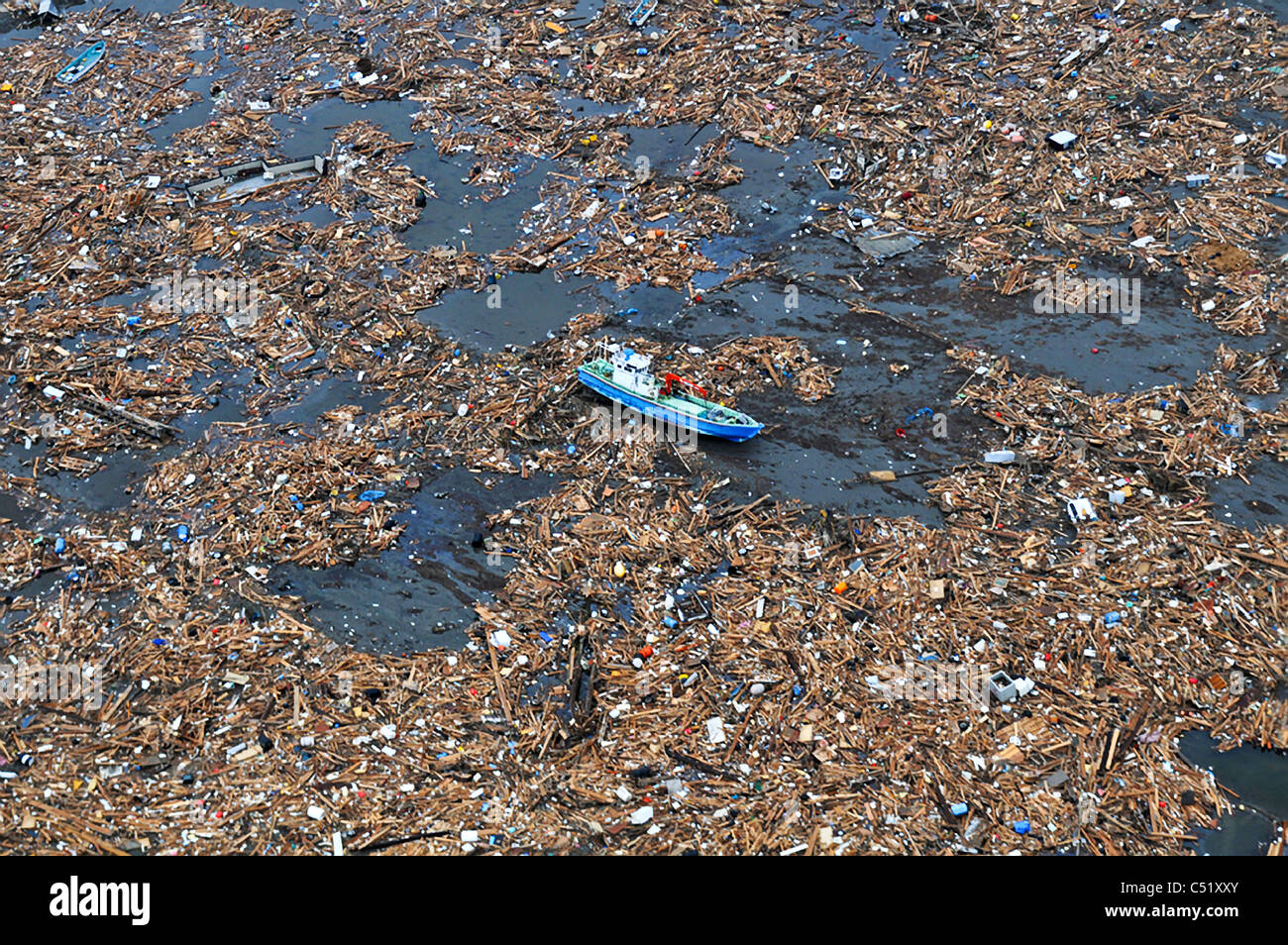 Japan tsunami devastation aerial hi-res stock photography and images ...