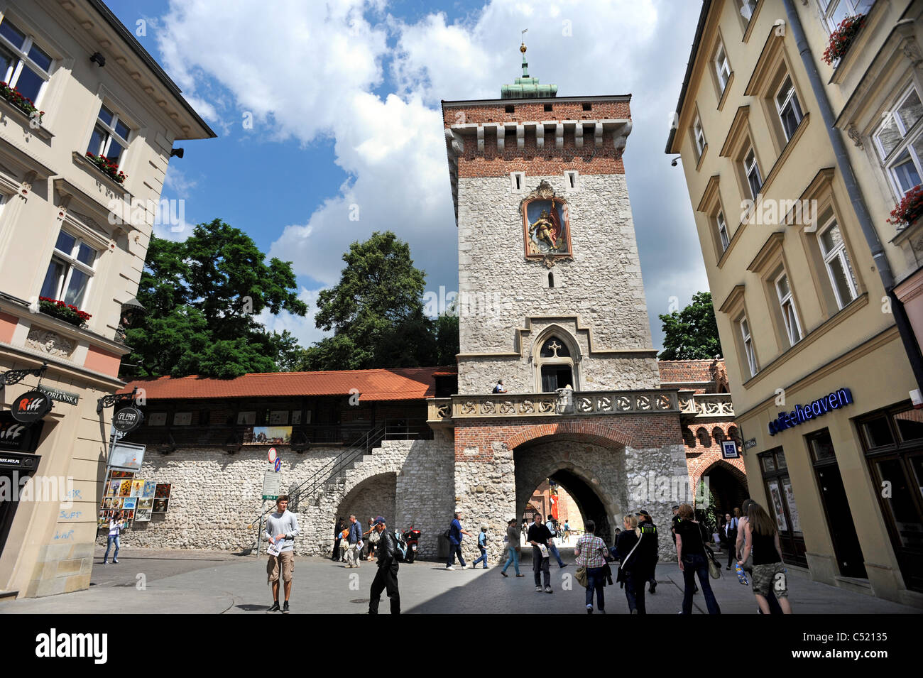The Florian Gate, Florianska Street Krakow Stock Photo - Alamy