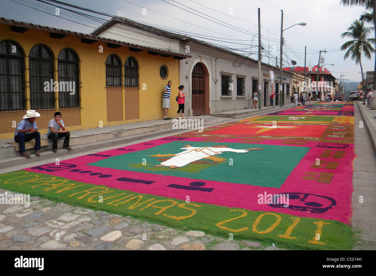 Alfombras during Easter Eve, Copan, Honduras Stock Photo - Alamy