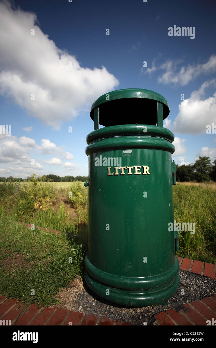 litter bin in countryside Cambridgeshire Stock Photo - Alamy