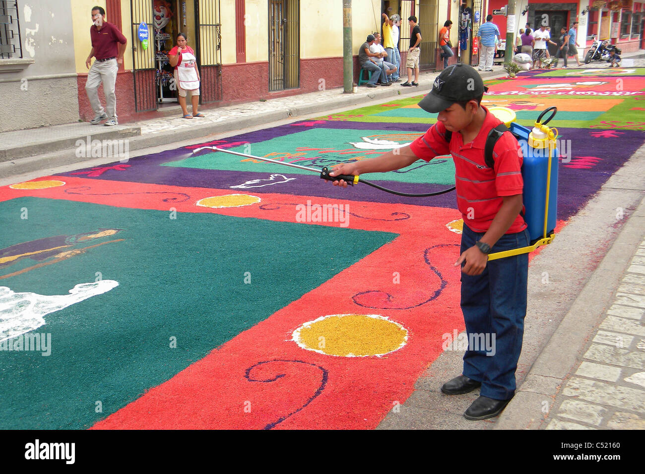 Alfombras during Easter Eve, Copan, Honduras Stock Photo - Alamy