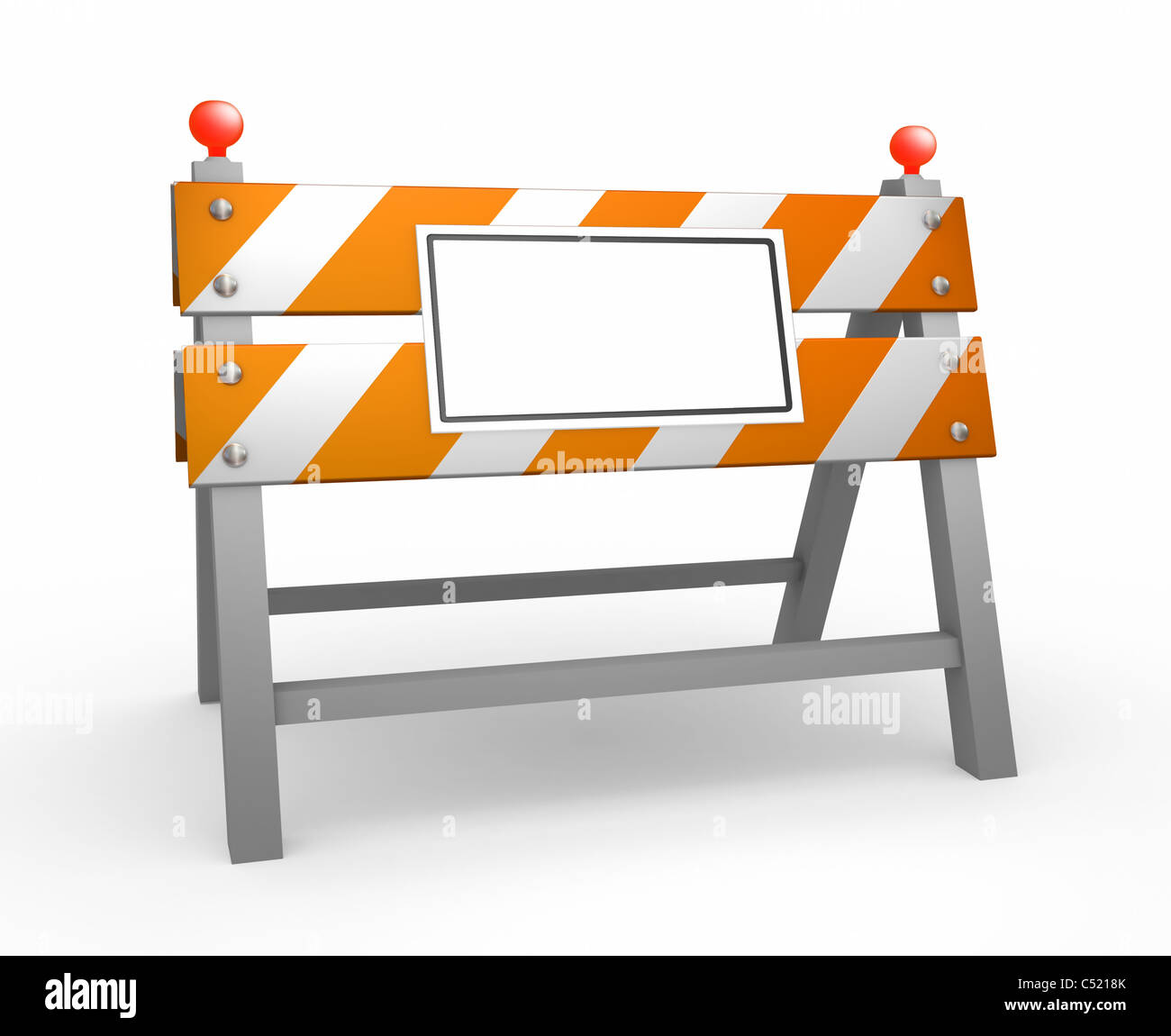 Road barrier - isolated on white background Stock Photo - Alamy