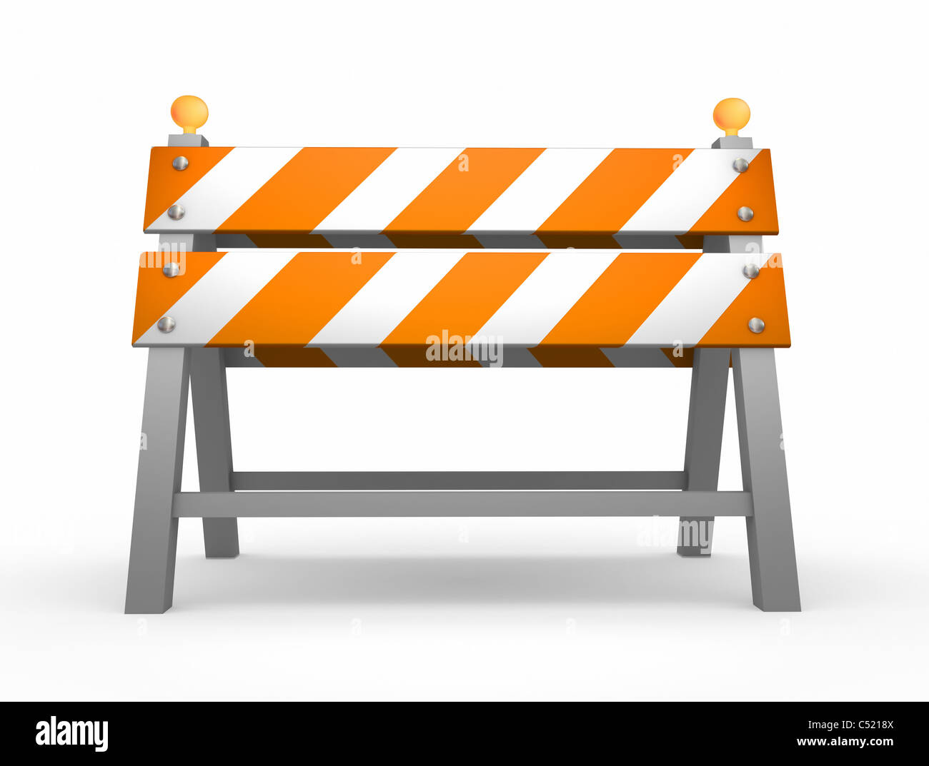 Road barrier - isolated on white background Stock Photo - Alamy