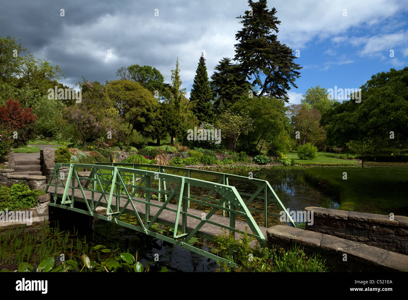 Bridge over the Ribbon Lake in the National Botanic Gardens founded in ...