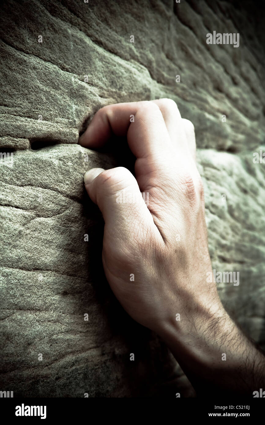 Hand of a climber, detail Stock Photo - Alamy