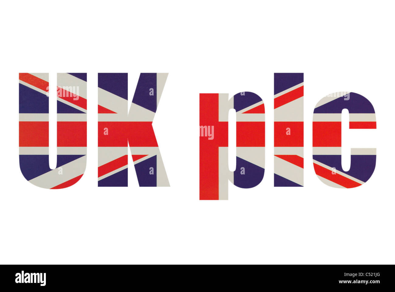 The abbreviation UK plc against a Union Jack background Stock Photo - Alamy