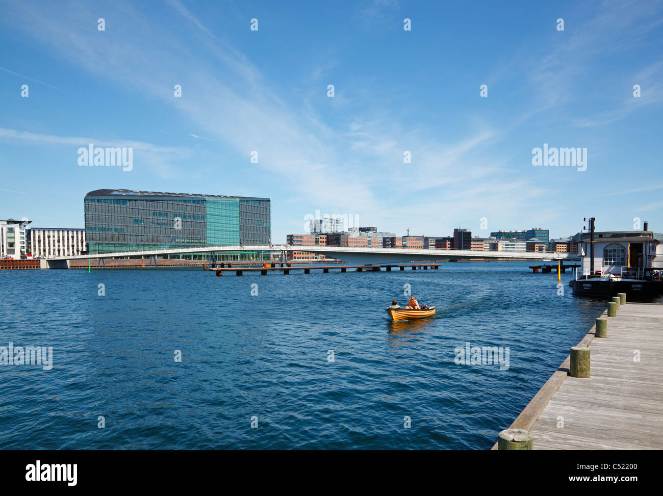 The combined bicycle and walkway steel bridge, Bryggebroen - over the ...
