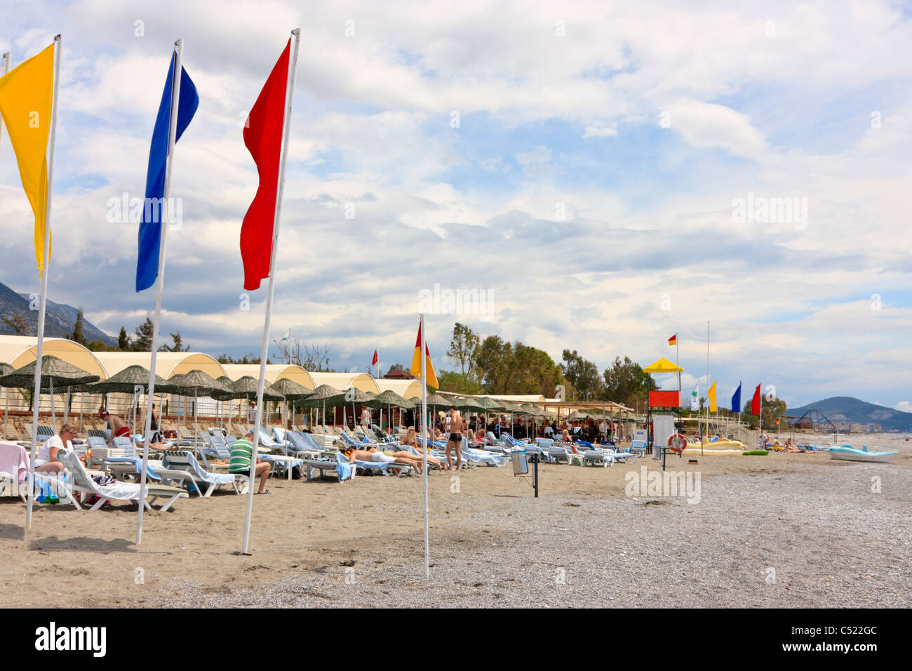 Beach Scene at the Turkish Riviera, Alanya, Turkey Stock Photo - Alamy
