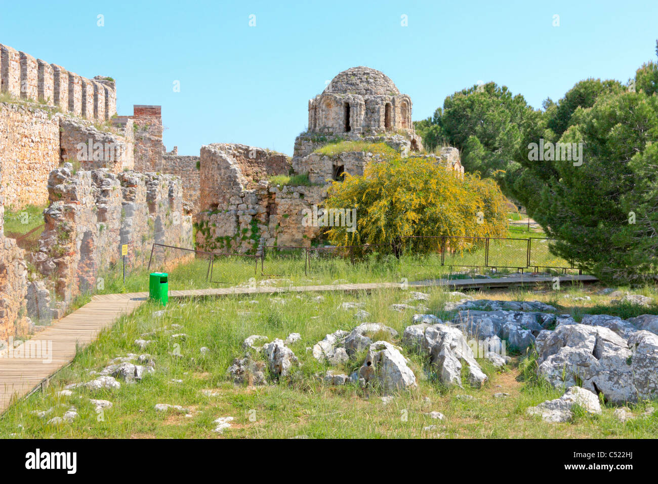 The Ruins of the Historical Byzantine Mosque in the castle of Alany ...