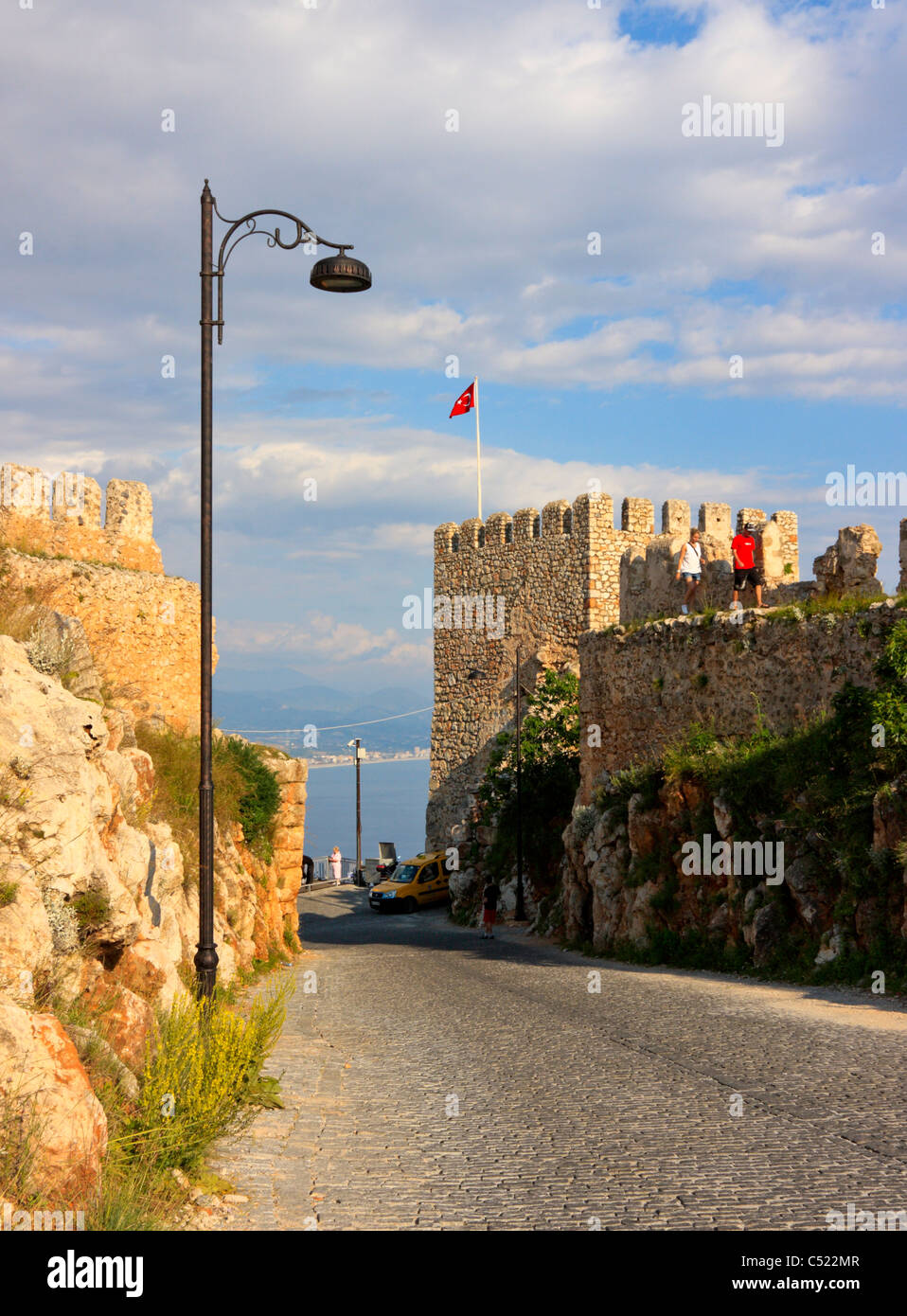 Historical Watchtower of the Wall around the Castle of Alanya, Turkey ...