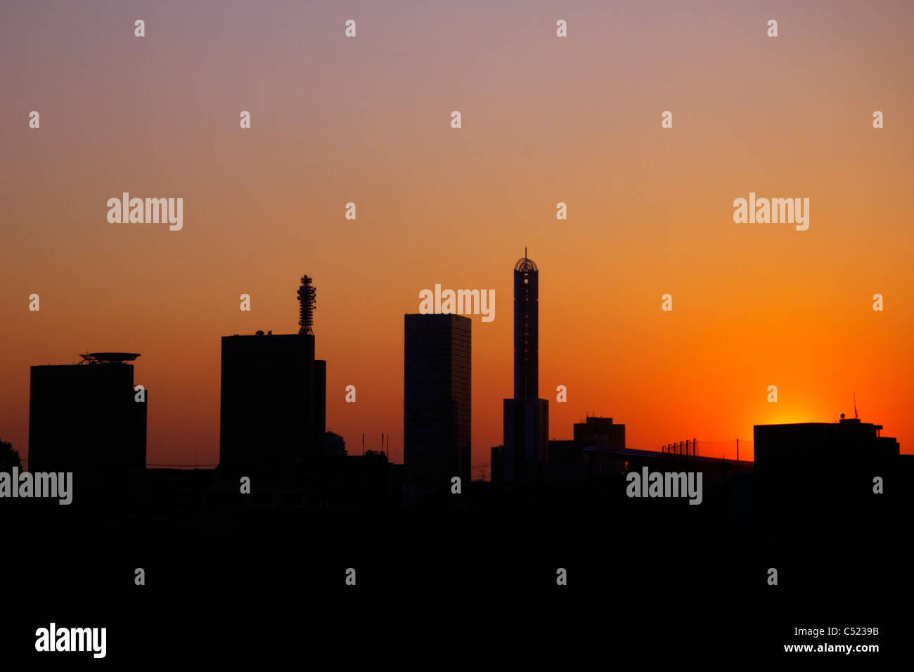 Saitama-Shi Shintoshin Skyline, evening hours Stock Photo - Alamy
