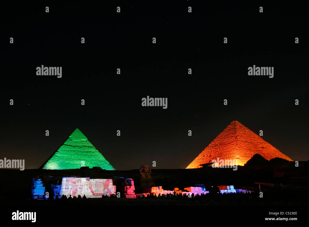 Great pyramid of khufu night hi-res stock photography and images - Alamy