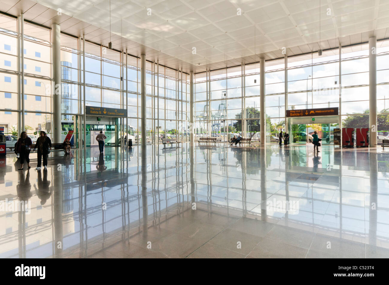 Entrance hall of the bus terminal, Santa Cruz, Tenerife, Canary Islands ...
