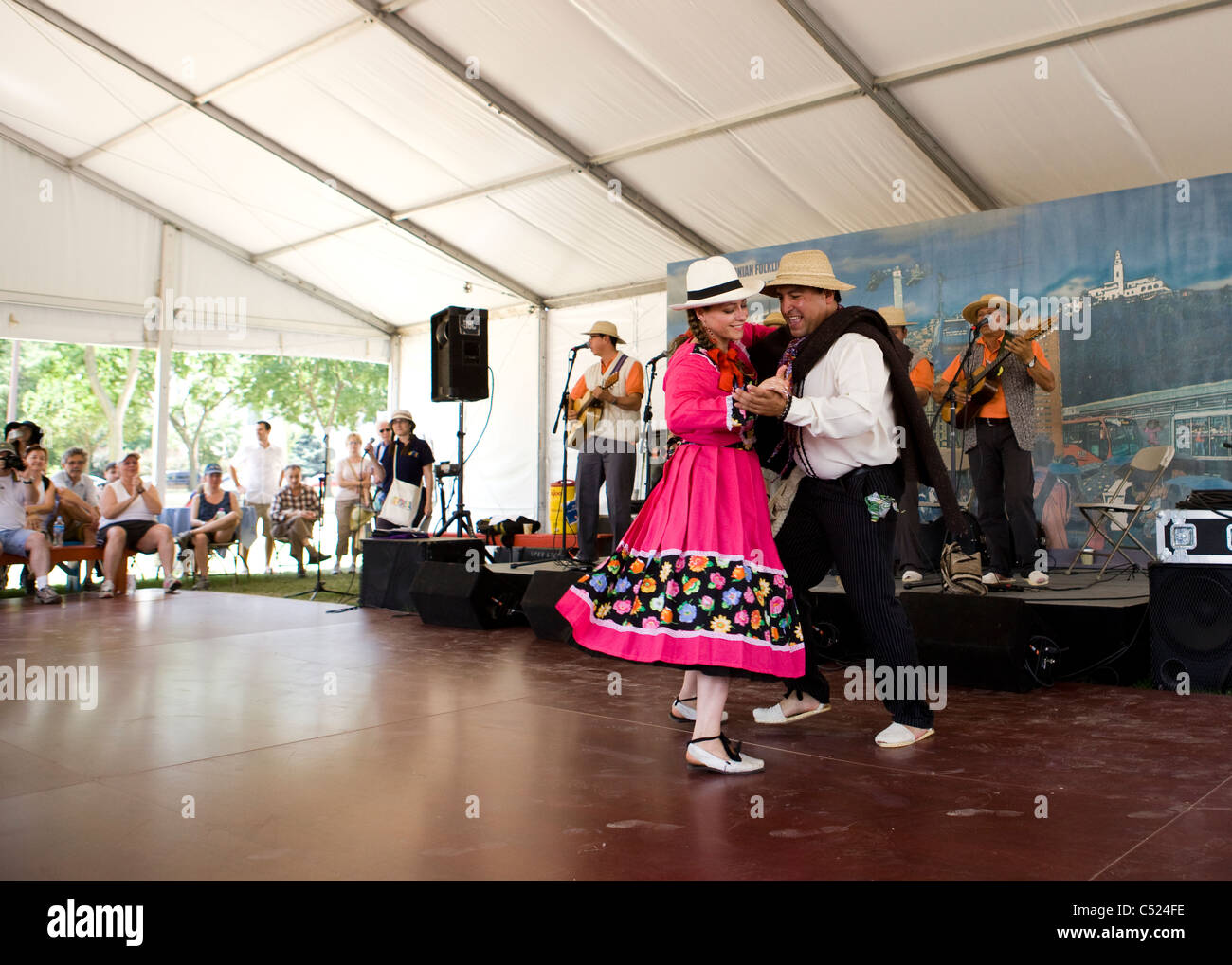 Traditional Colombian dance performance on stage Stock Photo - Alamy