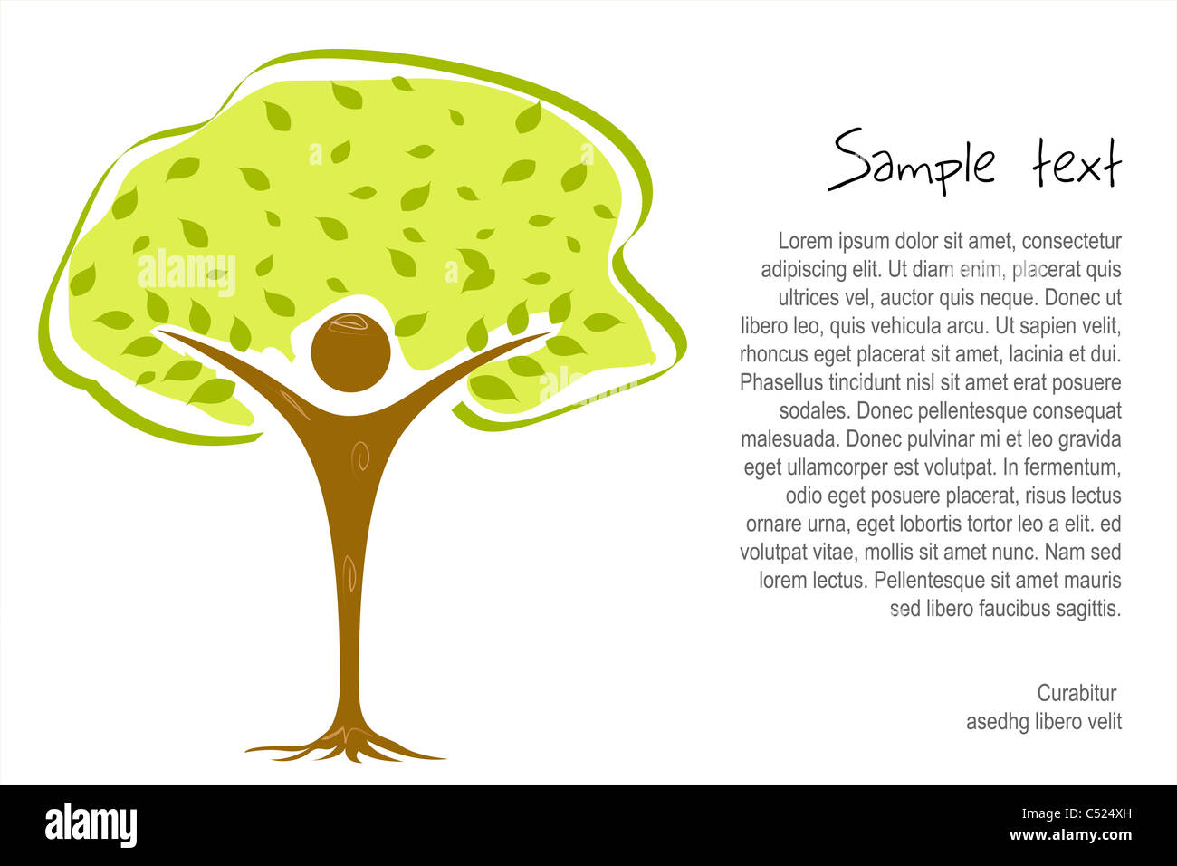 illustration of abstract human tree with sample text Stock Photo - Alamy