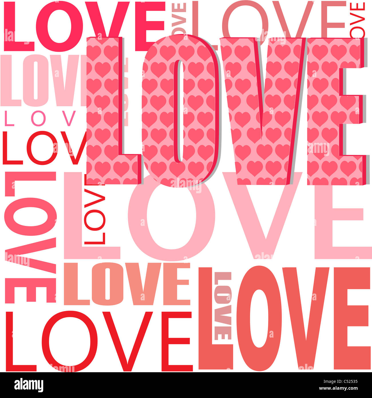 illustration of abstract vector background with love text Stock Photo ...