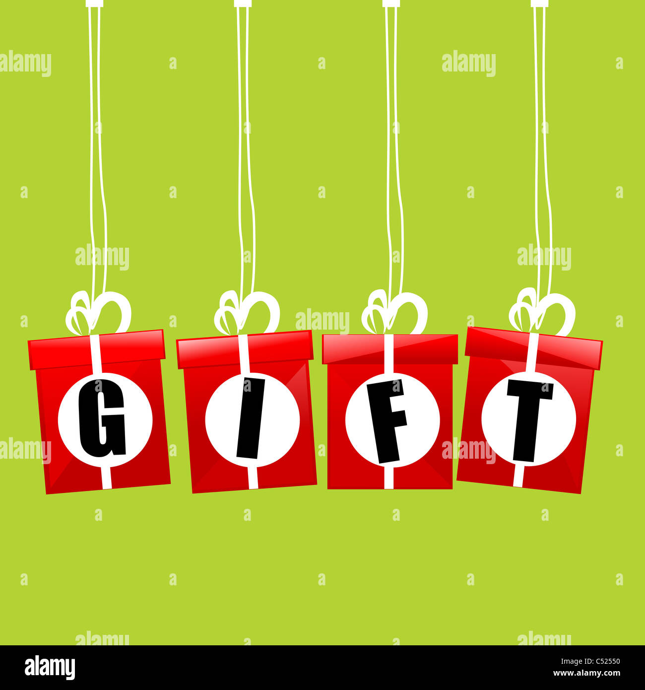 illustration of vector gift boxes hanging on isolated background Stock ...