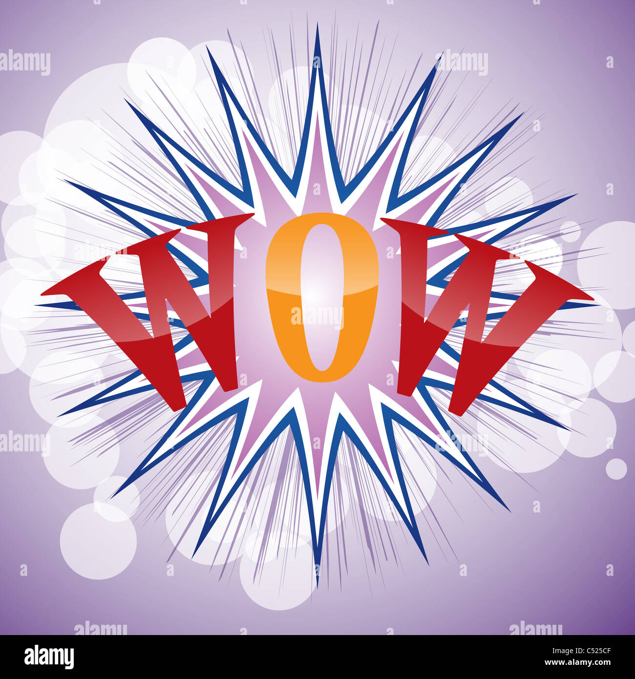illustration of word wow on abstract background Stock Photo - Alamy