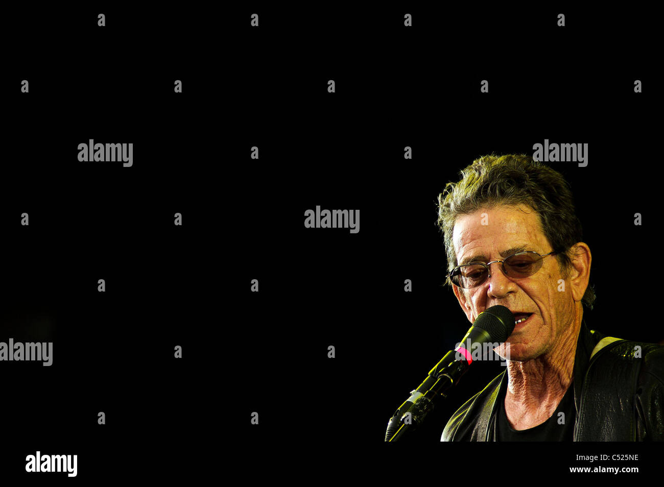 Lou Reed performing at The Hop Farm Music Festival, Hop Farm, Kent on ...