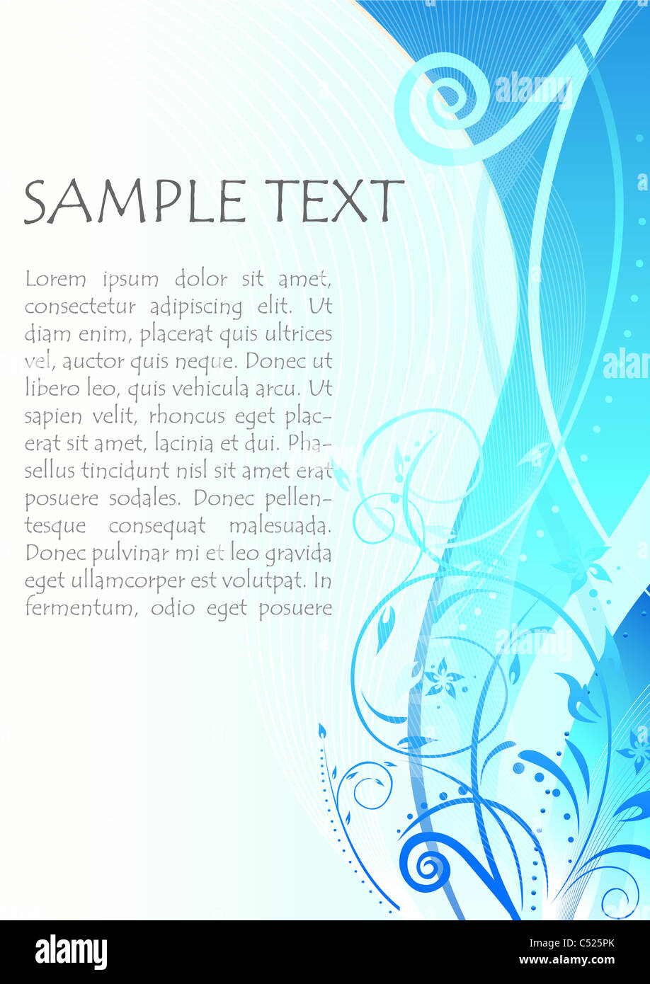 illustration of vector floral background with sample text Stock Photo ...