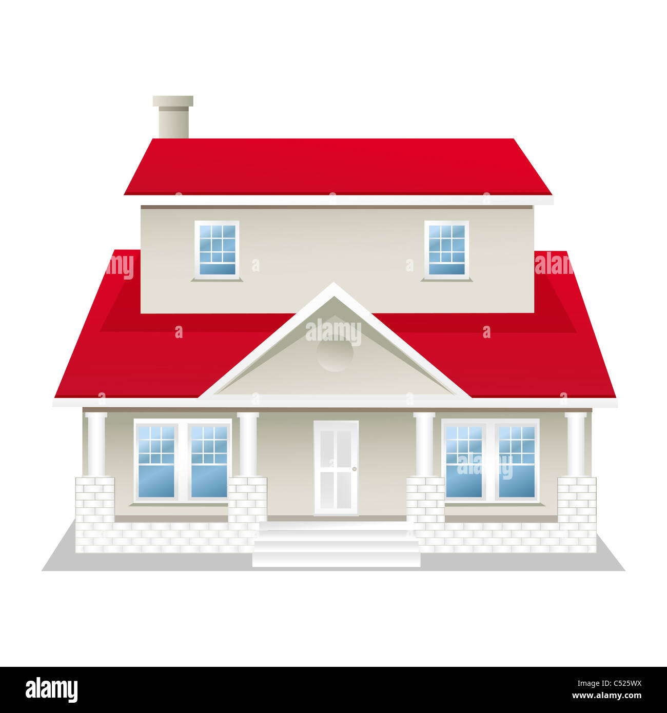 illustration of vector house on an isolated background Stock Photo - Alamy