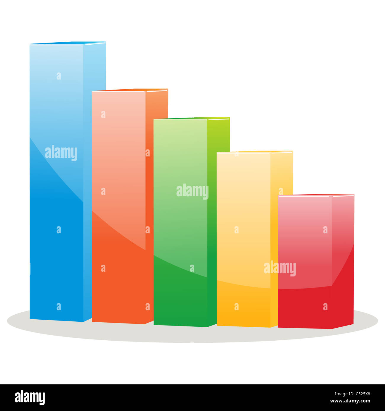 illustration of business bar graph on white background Stock Photo - Alamy