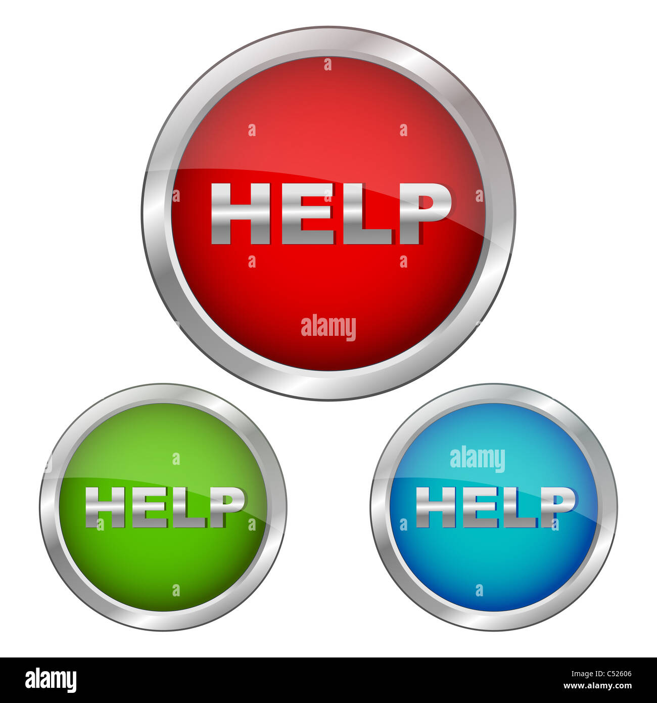 illustration of set of help icons on isolated background Stock Photo ...