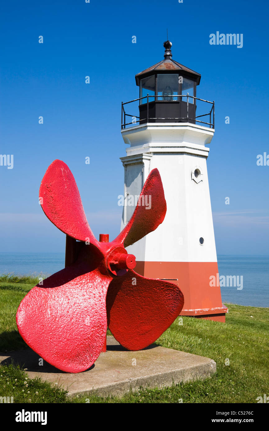 Vermillion Lighthouse - built in 1877. Lake Erie, Ohio Stock Photo - Alamy