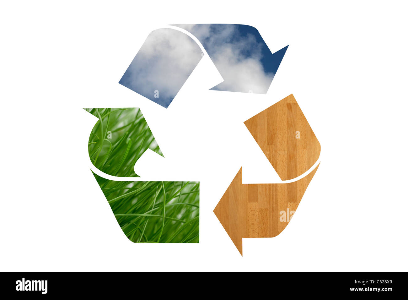 A recycle symbol cutout of natural elements Stock Photo - Alamy