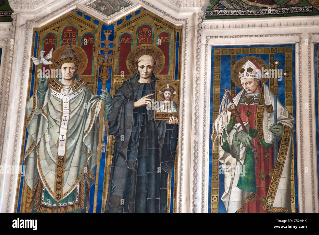 Mosaics in Westminster Roman Catholic Cathedral Church, London, England ...