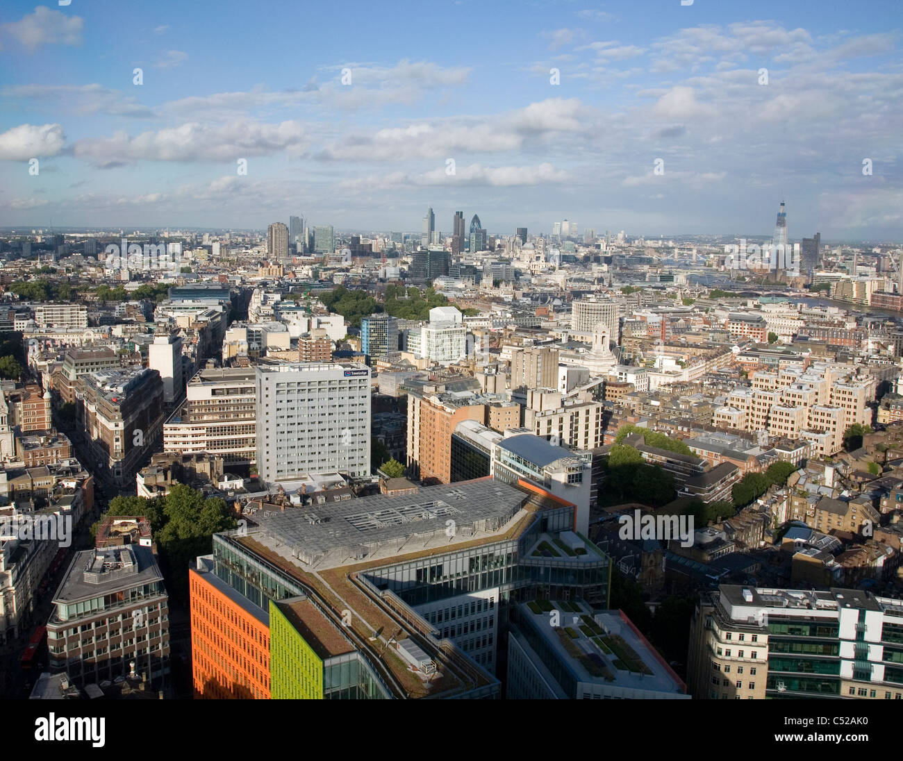 London elevated Skyline with New Oxford Street Thoroughfare Visible ...