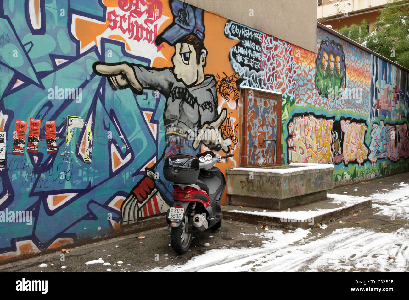 Mural on wall, Basel Stock Photo - Alamy
