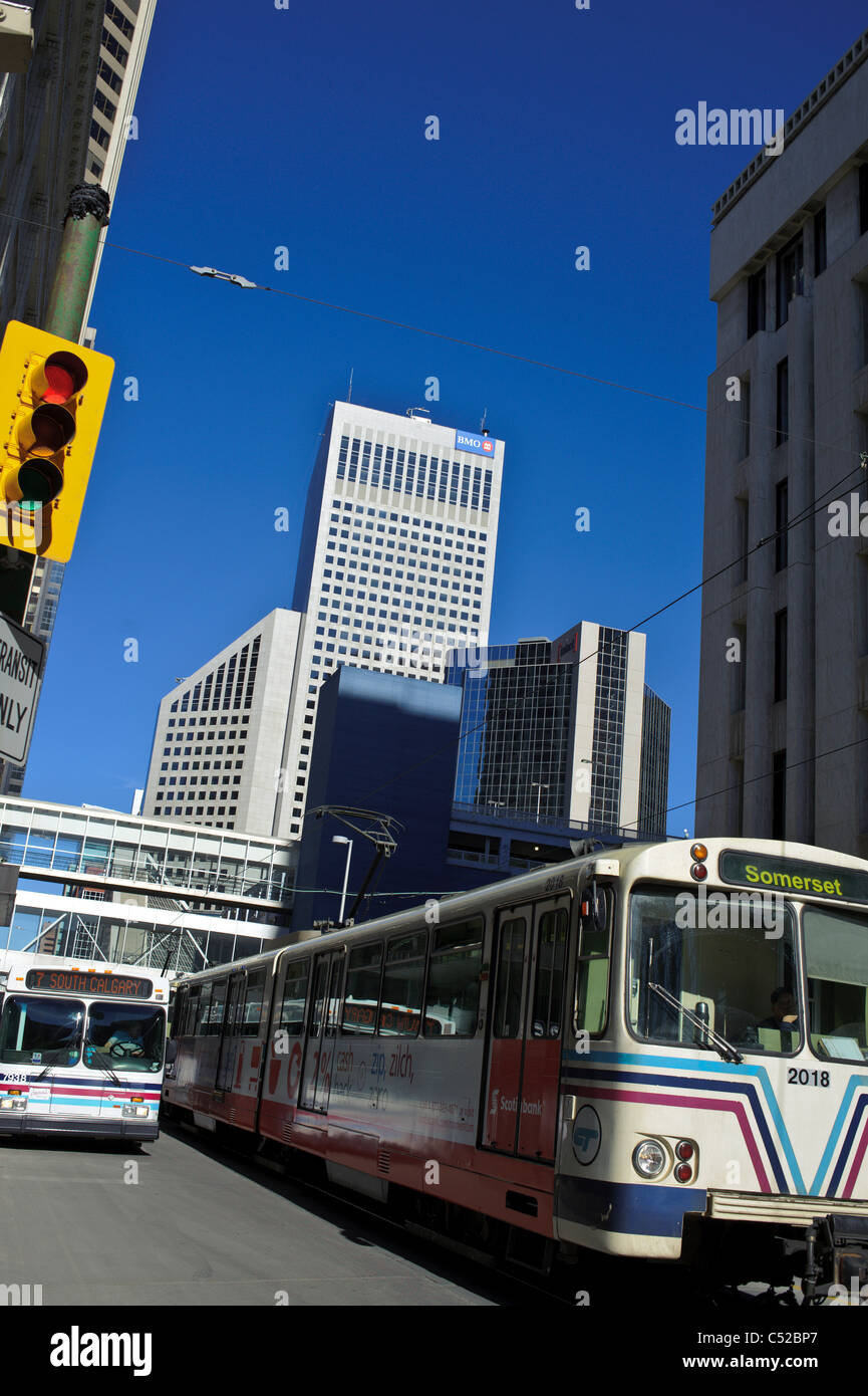 calgary city bus travel Stock Photo - Alamy
