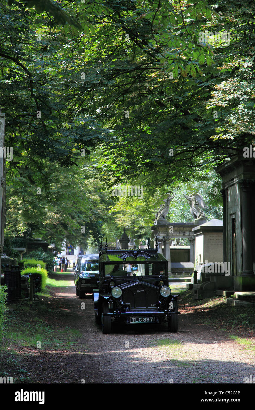 Hearse car at Kensal Green cemetery open day, London, England Stock ...