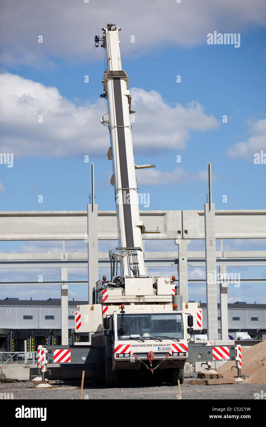 Terex Demag AC 120-1 road mobile crane truck at construction site ...