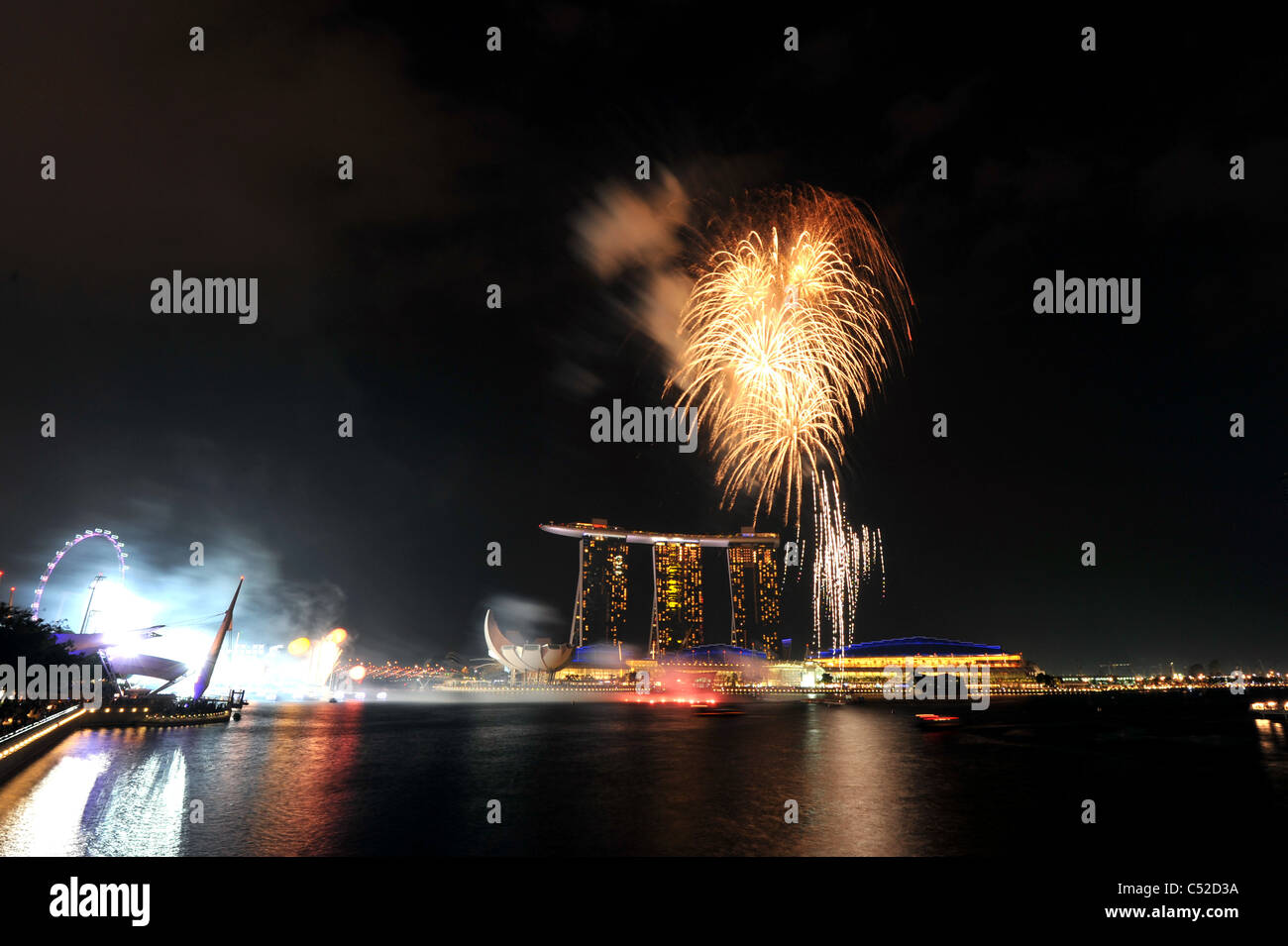 Singapore national day parade fireworks hi-res stock photography and ...