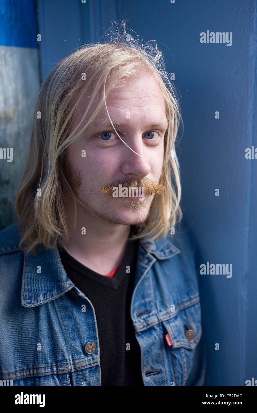 Young man in his mid-twenties street portrait with moustache Stock ...
