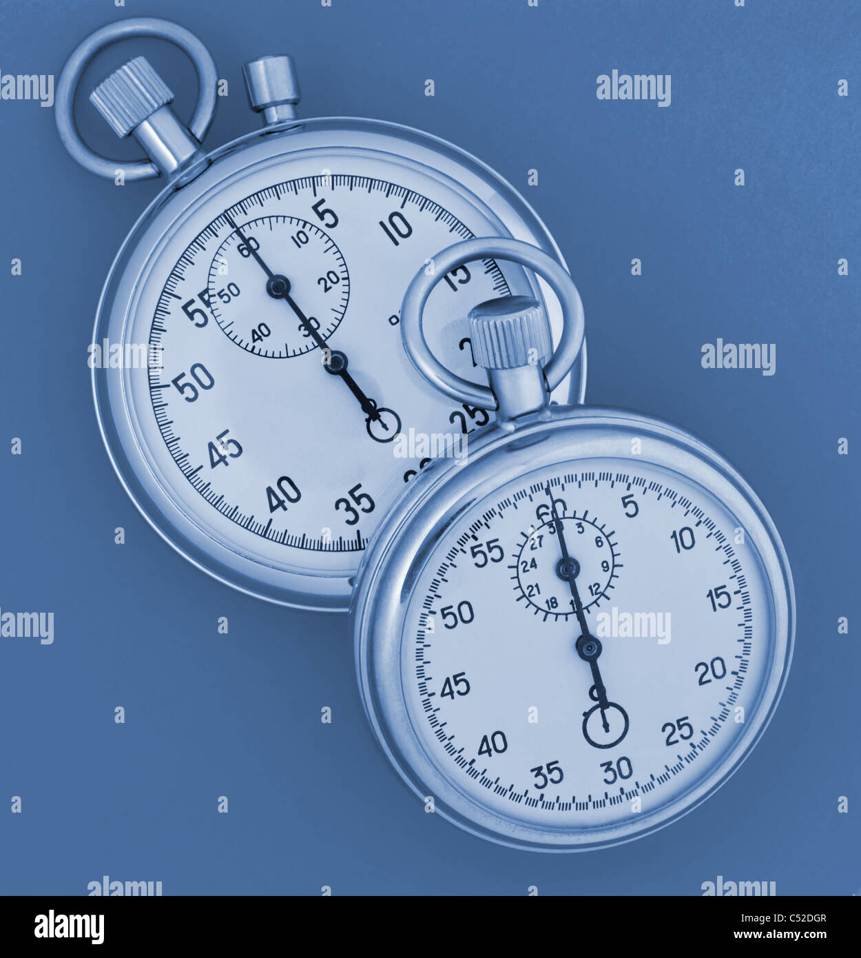 Two stopwatch blue toned.The device for time gauging Stock Photo - Alamy