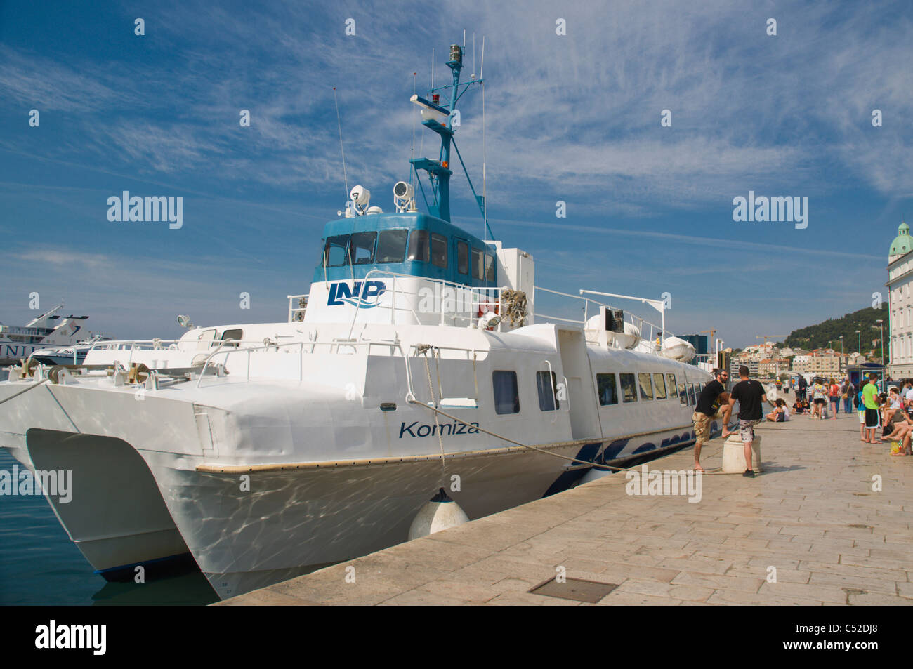 Fast catamaran boat at port of Split Dalmatia Croatia Europe Stock ...