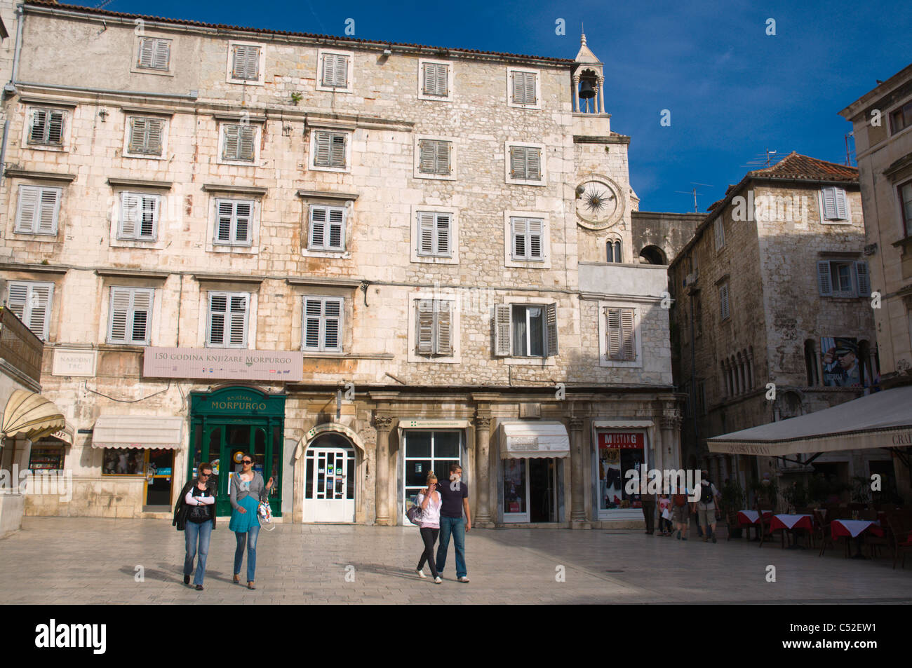 Narodni trg aka Pjaca square Grad the old town Split Dalmatia Croatia ...