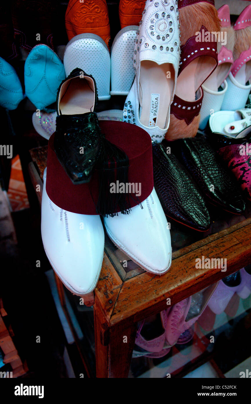 Fez hat and leather shoes for sale Stock Photo - Alamy