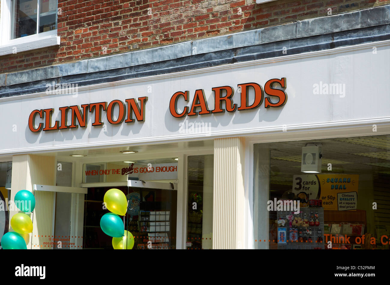 Clinton Cards logo and shop front in Winchester, Hampshire, England ...