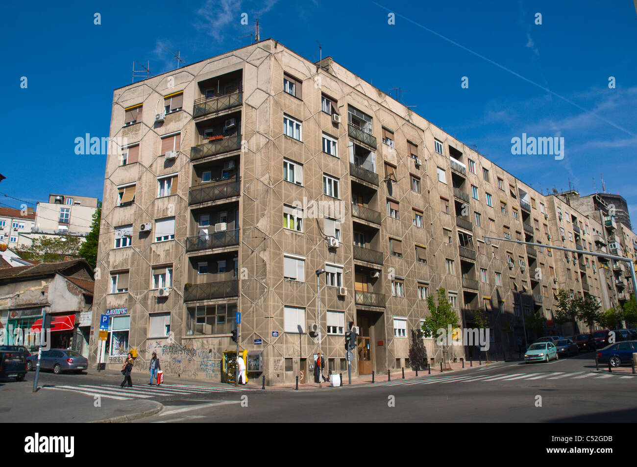 Residential block of flats Balkanska street central Belgrade capital of ...