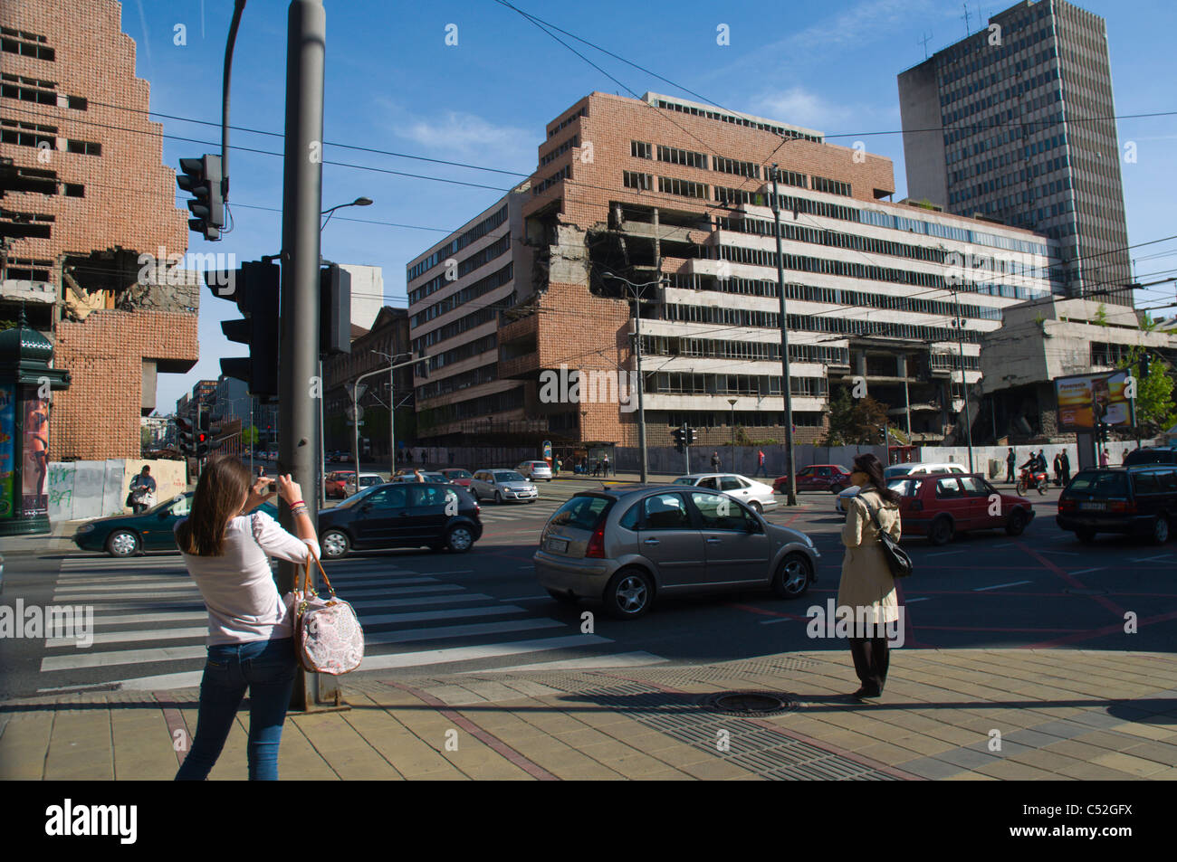 Foreign Ministry Government buildings damaged in 1999 NATO air raids ...
