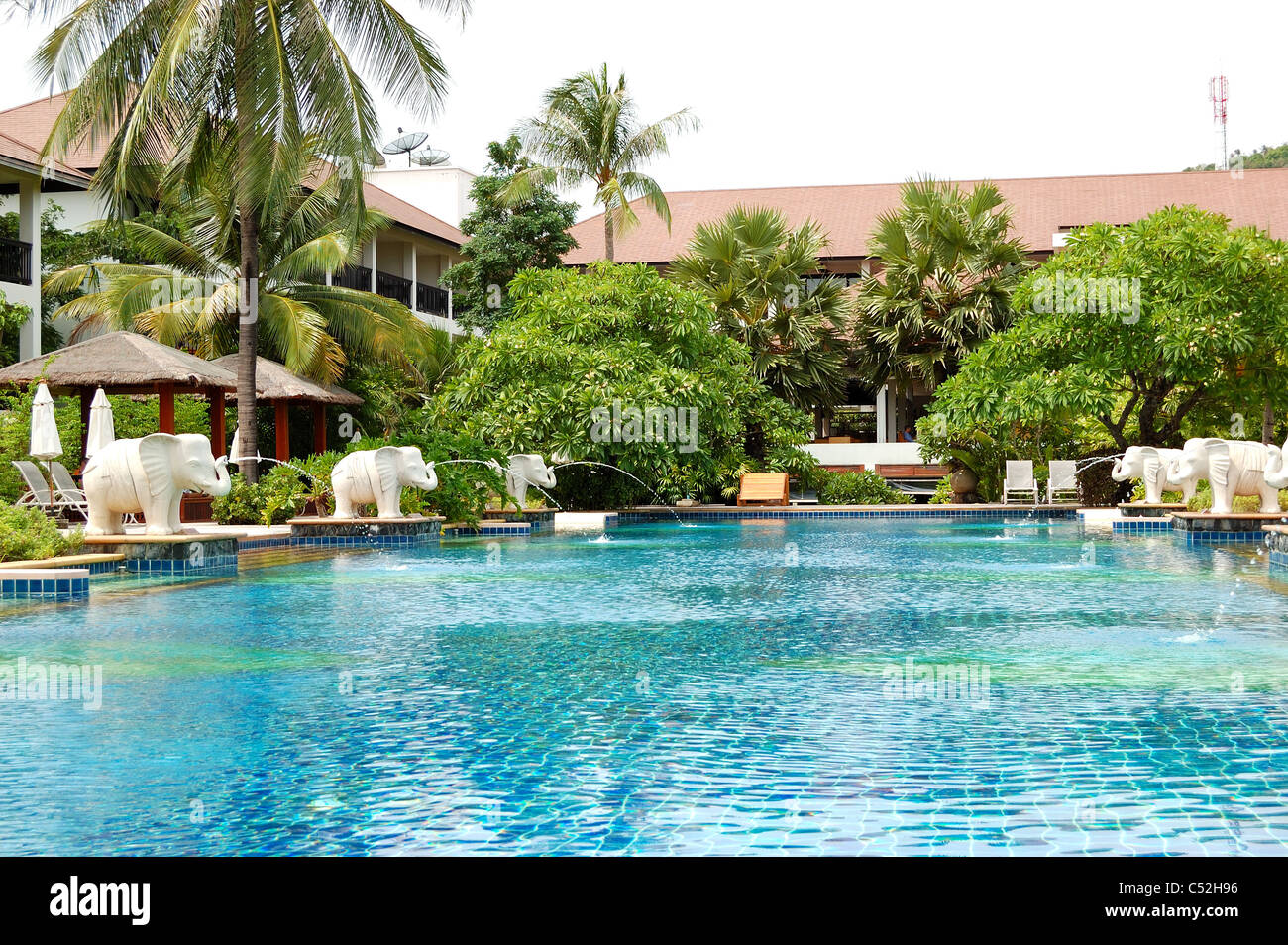 Swimming pool at modern luxury hotel, Samui island, Thailand Stock ...