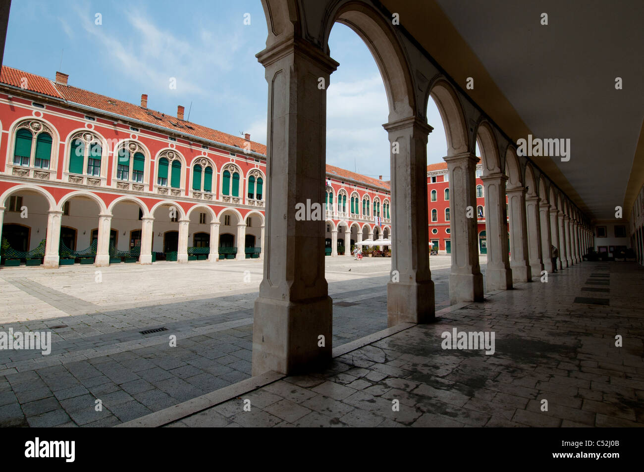 Through the arches, Trg Republike Prokurative, Split Stock Photo - Alamy