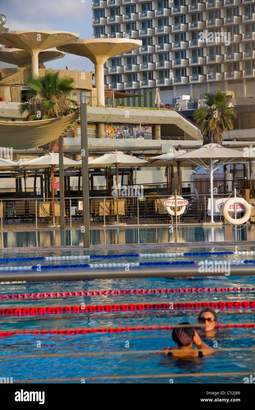 Hotel swimming pool by the beach in Tel Aviv Israel Stock Photo - Alamy